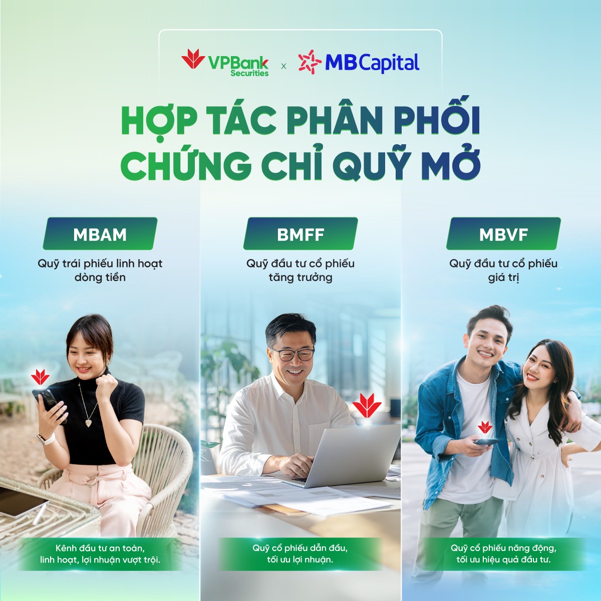 VPBANKS VÀ MB CAPITAL HỢP TÁC PHÂN PHỐI CHỨNG CHỈ QUỸ MỞ